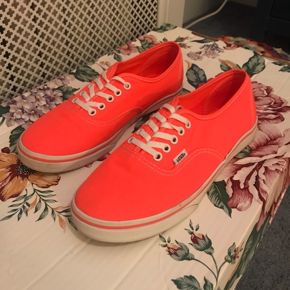 Vans | Shoes | Womens Coral Pink Vans Sneakers | Poshmark